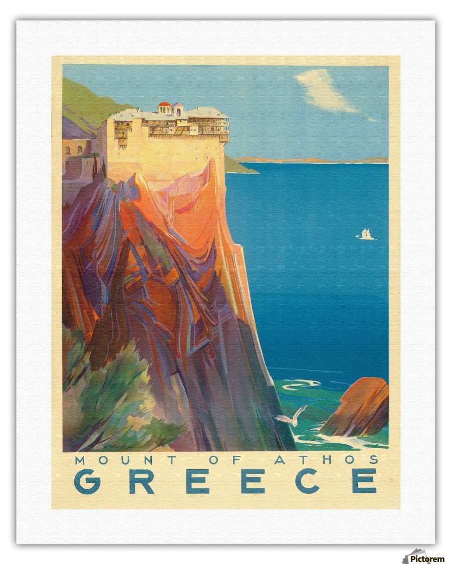 Greece Vintage Travel Poster by VINTAGE POSTER Wall Art