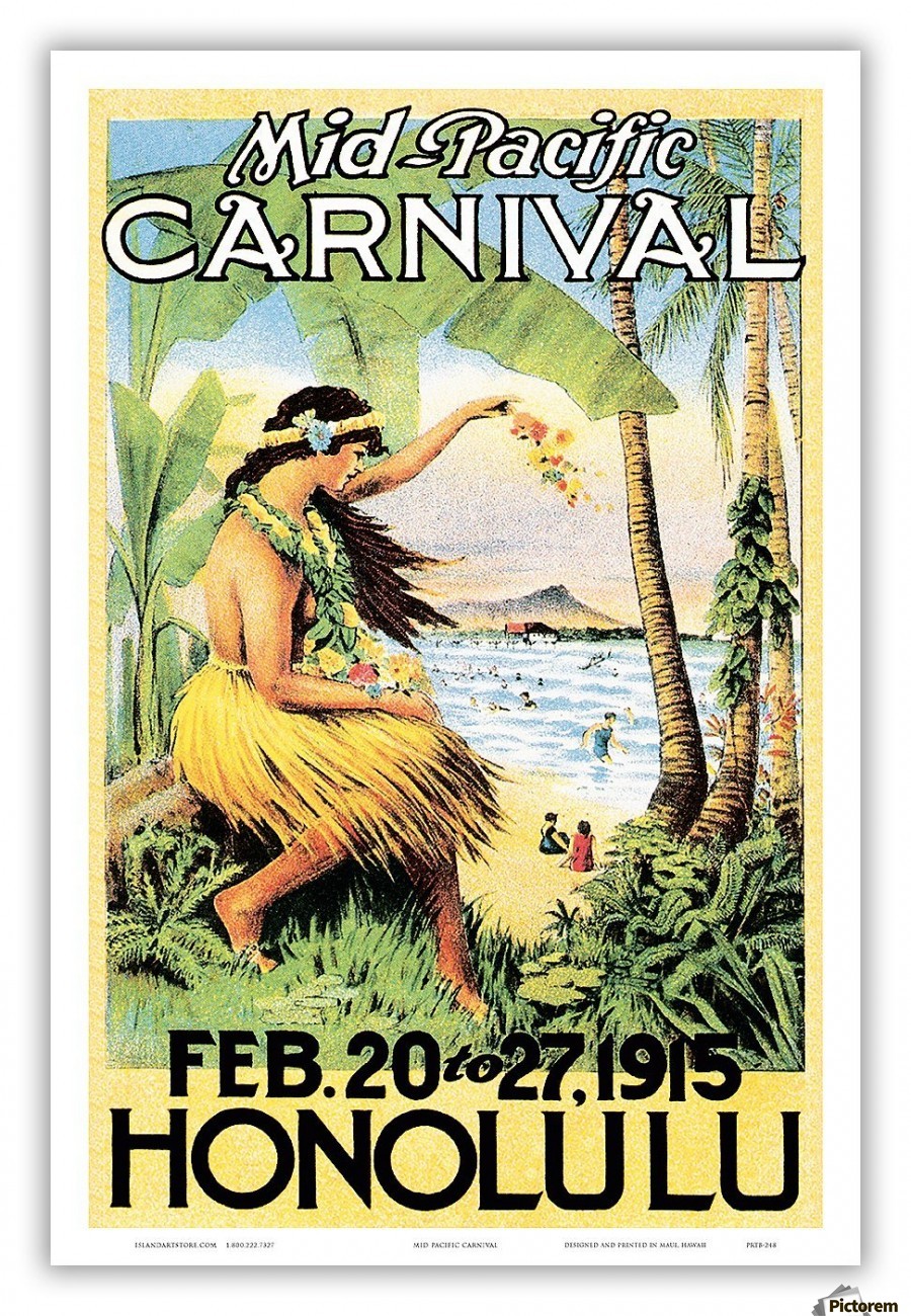 Mid Pacific travel poster by VINTAGE POSTER Wall Art