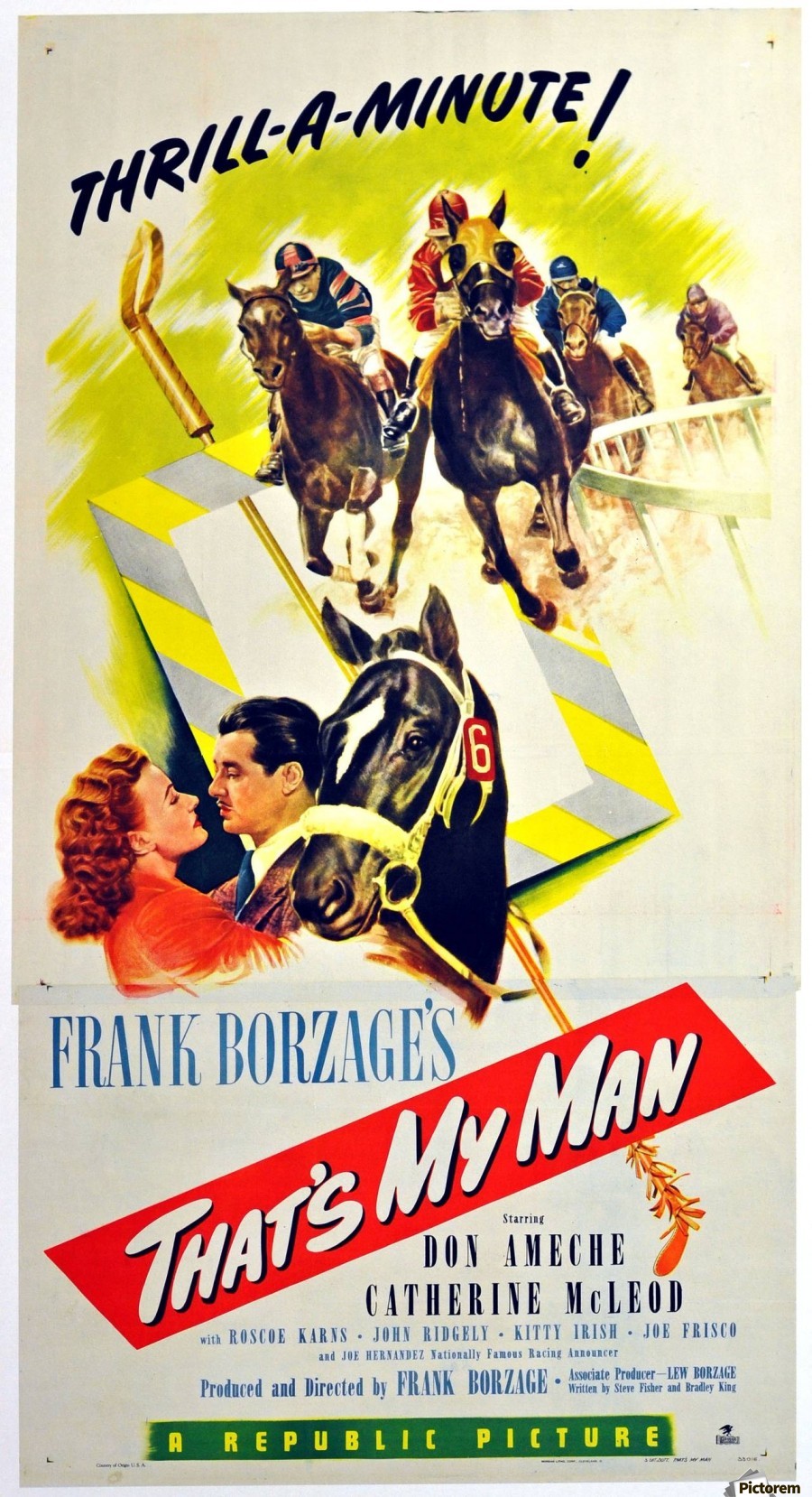 Original vintage 1947 movie poster for a horse racing film by VINTAGE ...