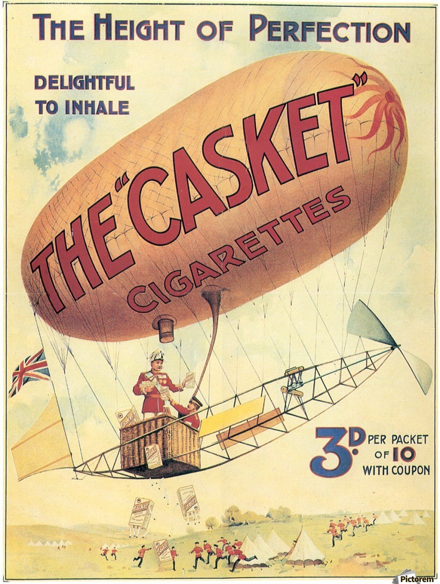 The Casket Cigarettes Air Balloon Vintage Ad Poster by VINTAGE POSTER ...