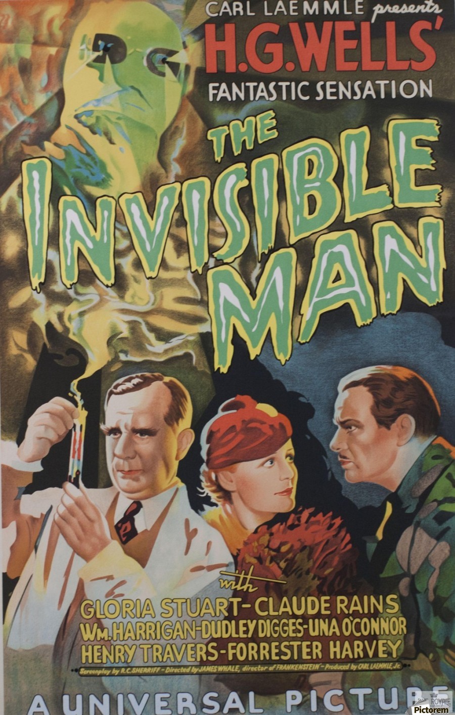 The Invisible Man Universal Picture Carl Laemmle vintage movie poster ...