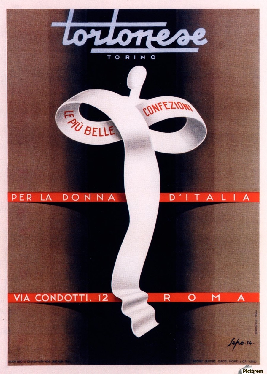 Tortonese Torino fashion poster by VINTAGE POSTER Wall Art