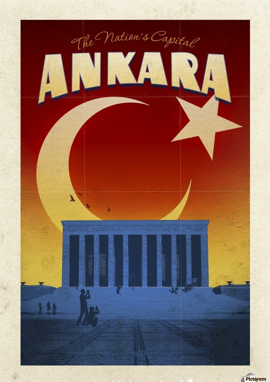 Turkey Ankara vintage travel poster par VINTAGE POSTER