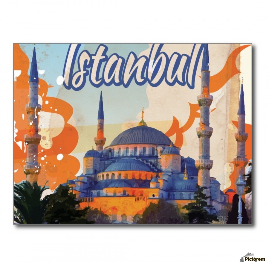 Turkey Istanbul Vintage Travel Poster by VINTAGE POSTER Wall Art