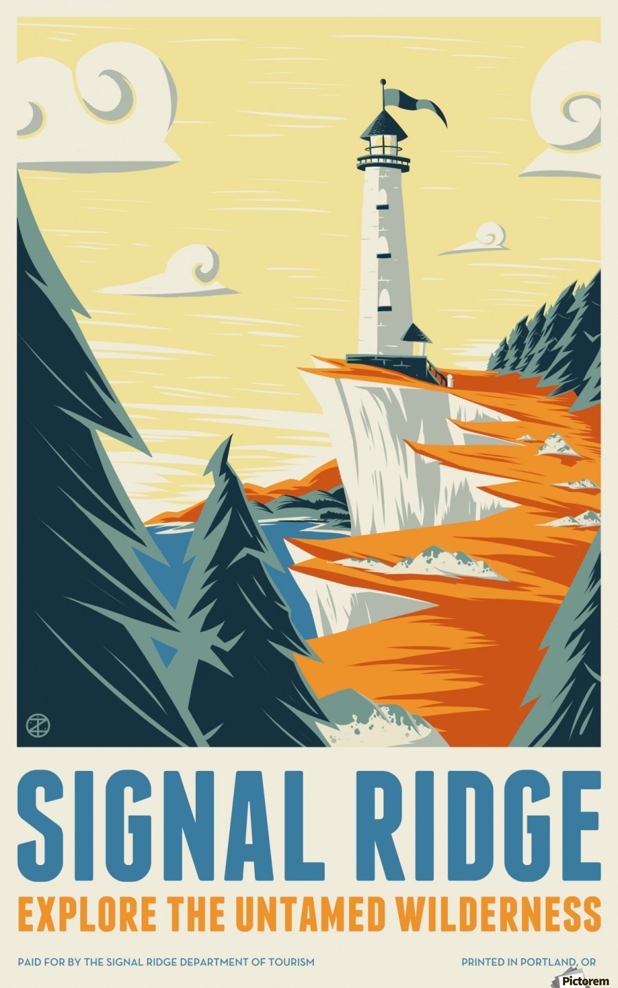 Vintage travel poster for Signal Ridge by VINTAGE POSTER Wall Art