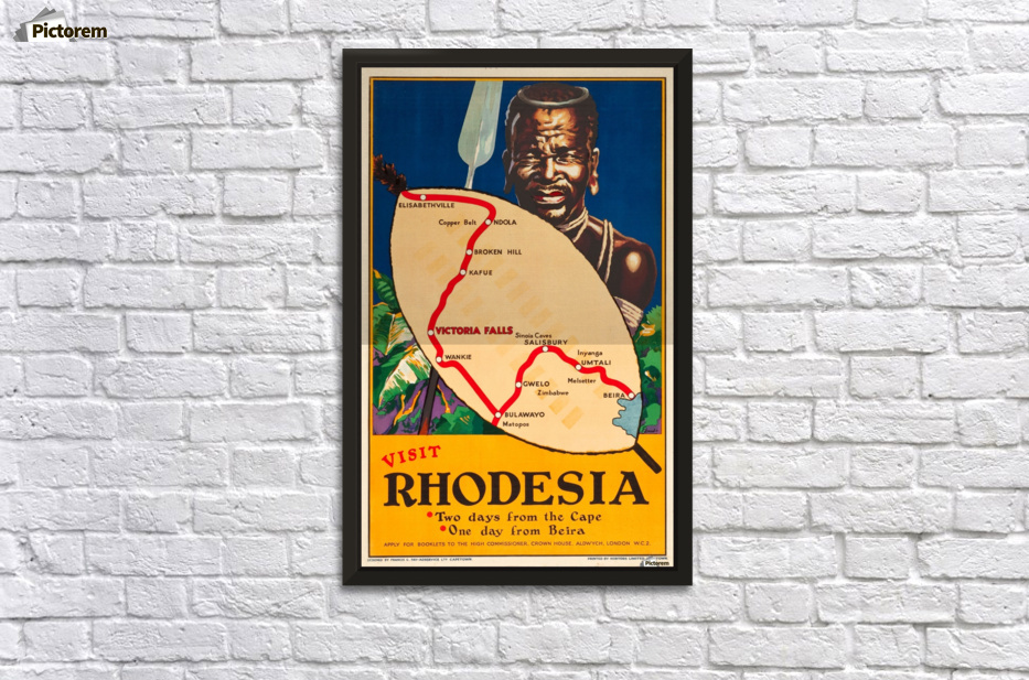 Visit Rhodesia Travel Poster by VINTAGE POSTER Wall Art
