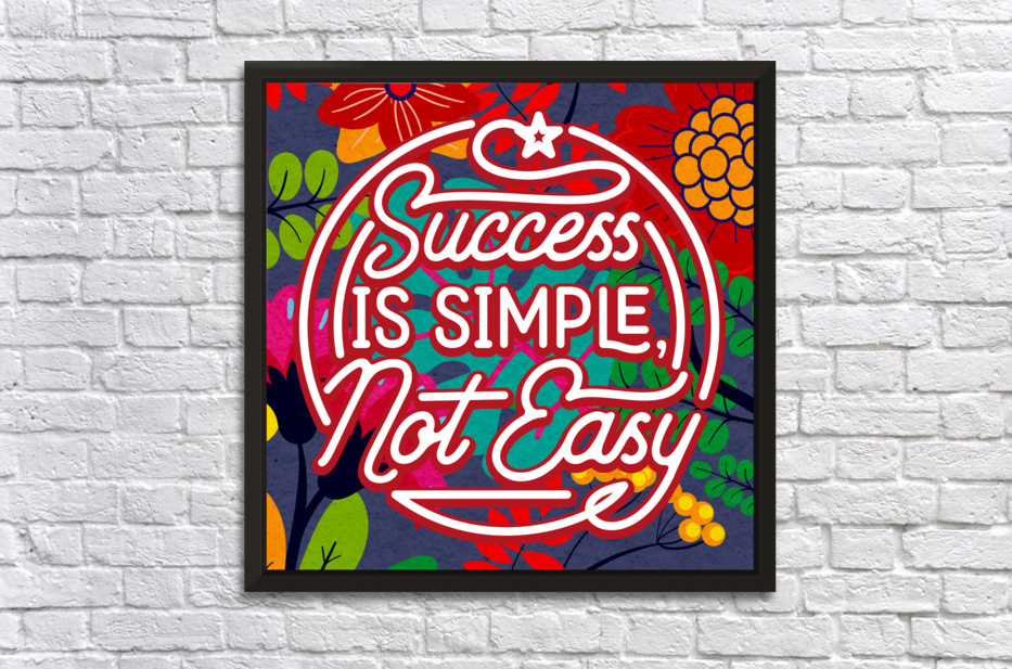 Success is simple not easy 24x24 Alpha by Ava Stochinsky Wall Art