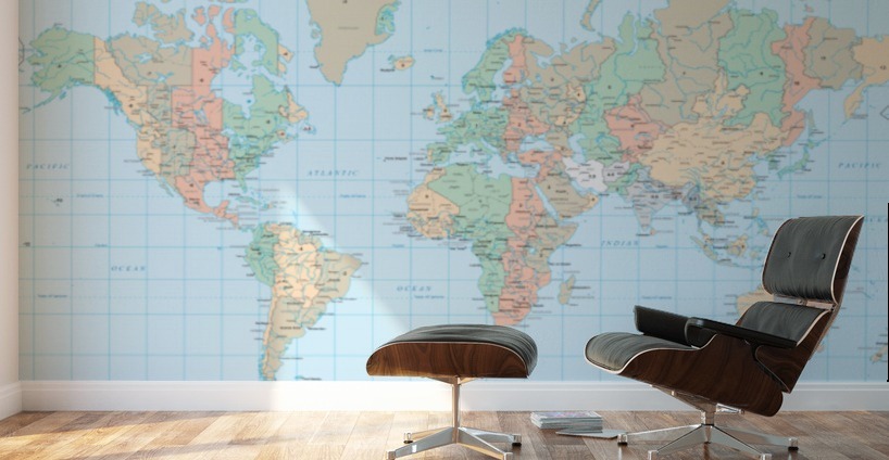 Universal World Map by WorldFlag Wall Art