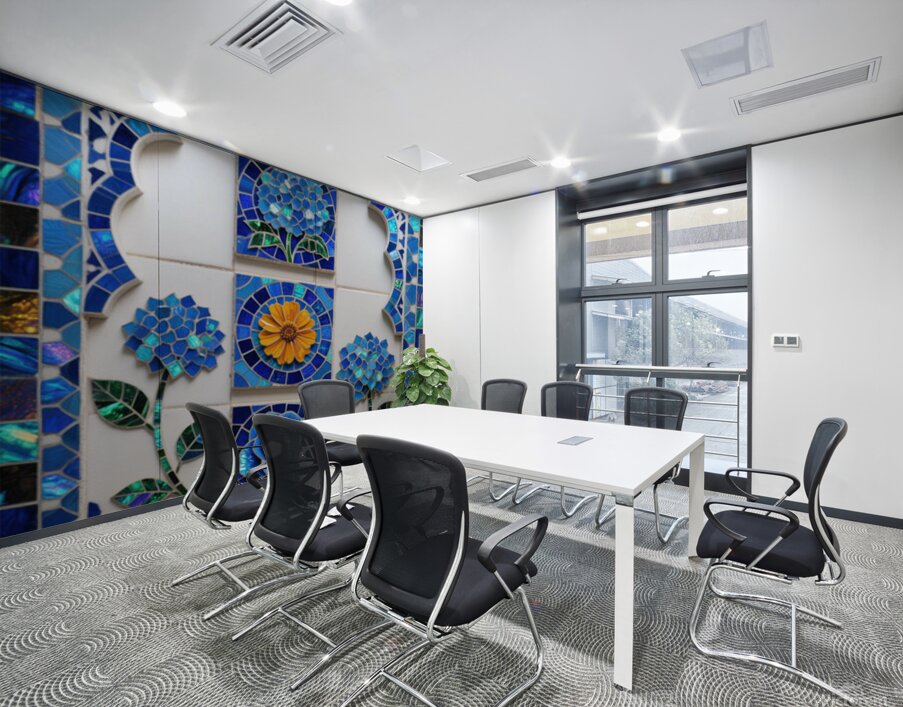 Luminous Devotion: Iridescent Ammolite Mosaic Flower Reliefs in Ecclesiastical Stained Glass — A ...