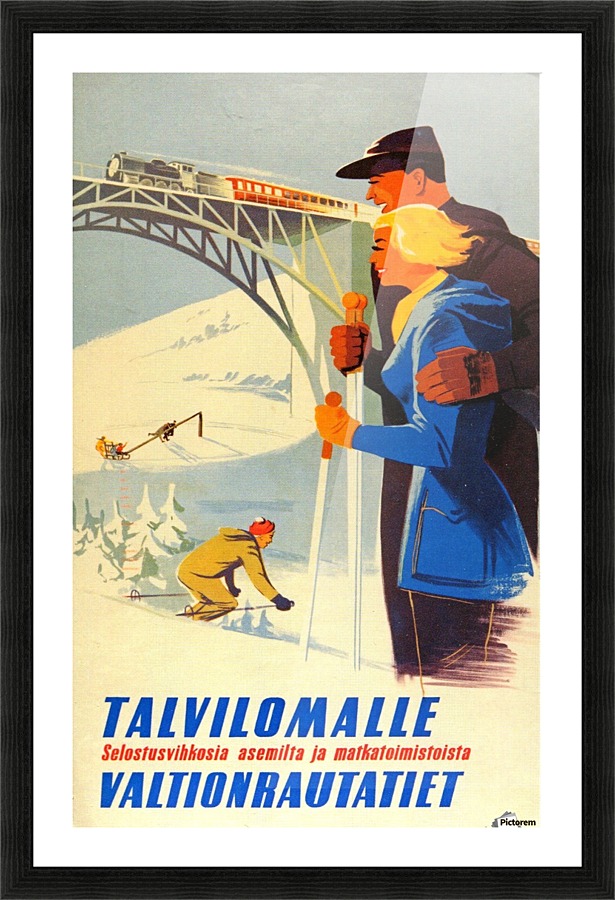 Finland vintage travel poster - VINTAGE POSTER Canvas