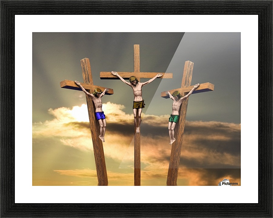 Jesus And The Two Thieves On The Cross by PacificStock Wall Art