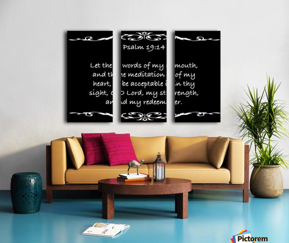Psalm 19 14 3BW by Scripture on the Walls Wall Art