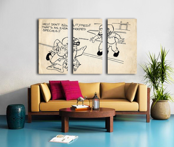 1970s Penn State Temple Cartoon Art by Row One Brand Wall Art