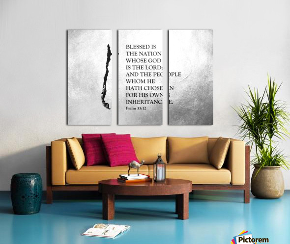 Chile Charcoal Map Wall Art par ABConcepts