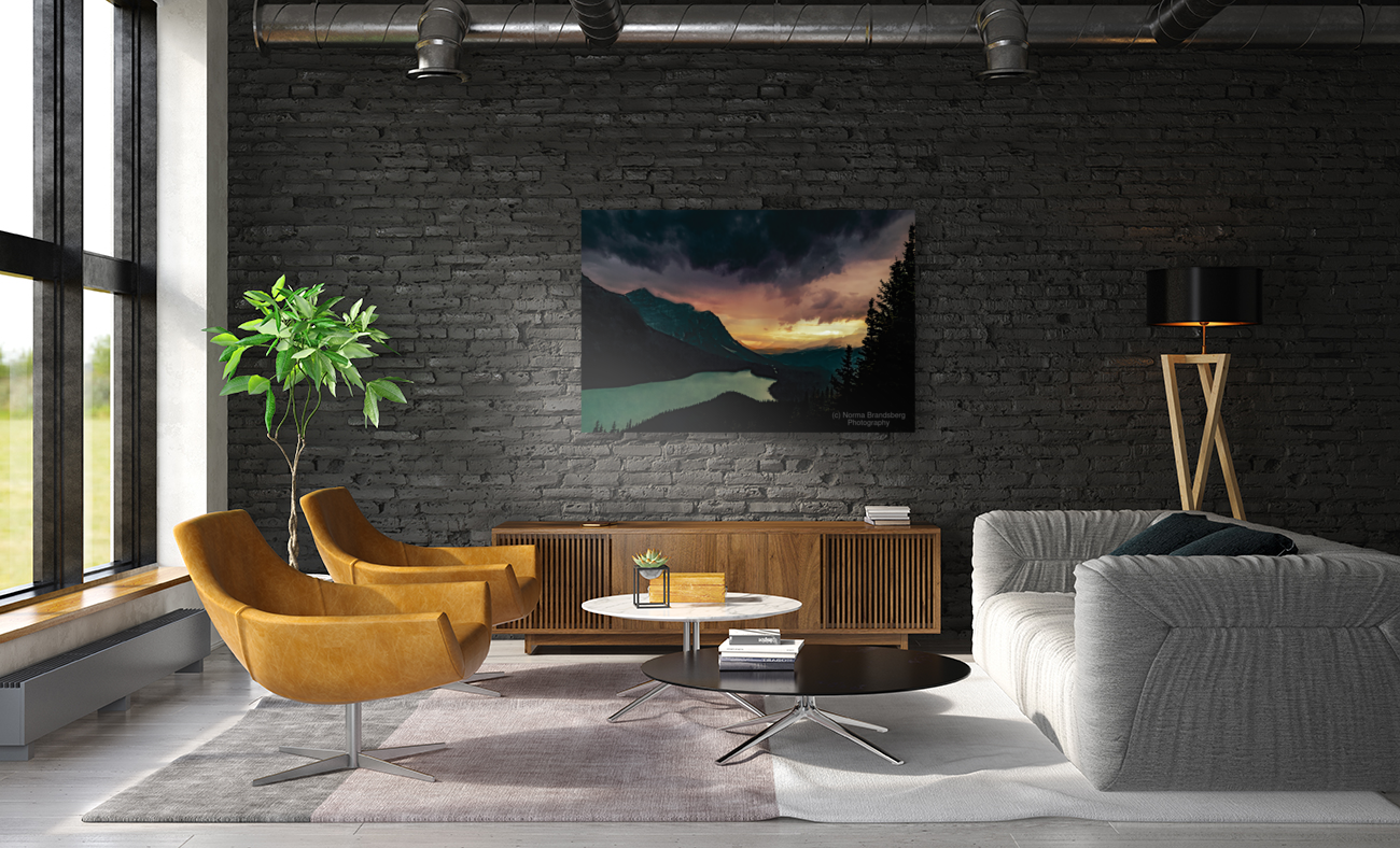 Banff Wolf Lake Sunset Silhouette by Norma Brandsberg Photography Wall Art