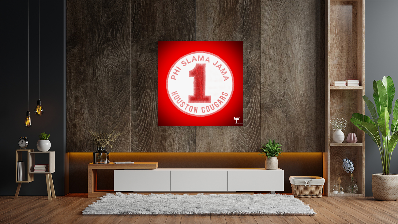 1980s Houston Cougars Phi Slama Jama Art by Row One Brand Wall Art