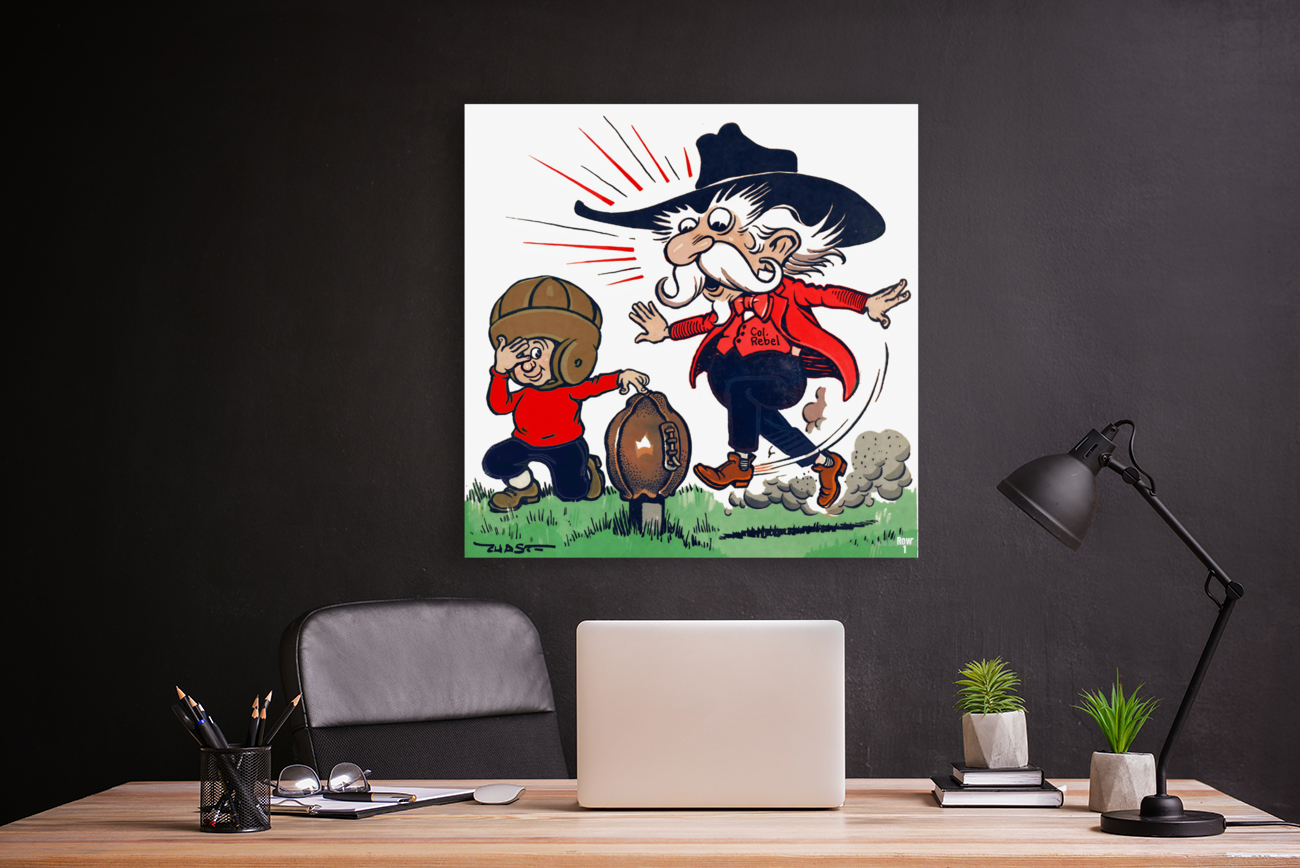 Vintage Colonel Reb Ole Miss Cartoon Art by Row One Brand Wall Art