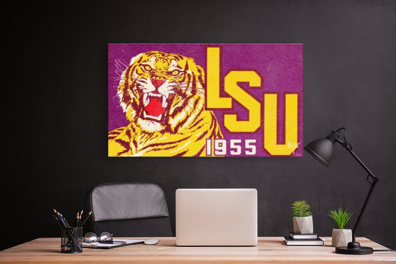 1955 LSU Tiger Vintage Art by Row One Brand Wall Art