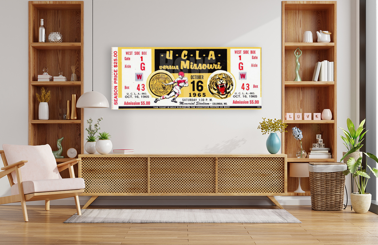 1965 UCLA vs. Missouri Football Ticket Stub Art by Row One Brand Wall Art