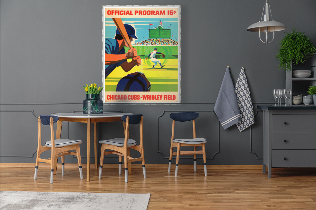 1971 Chicago Cubs Program Baseball Art par Row One Brand