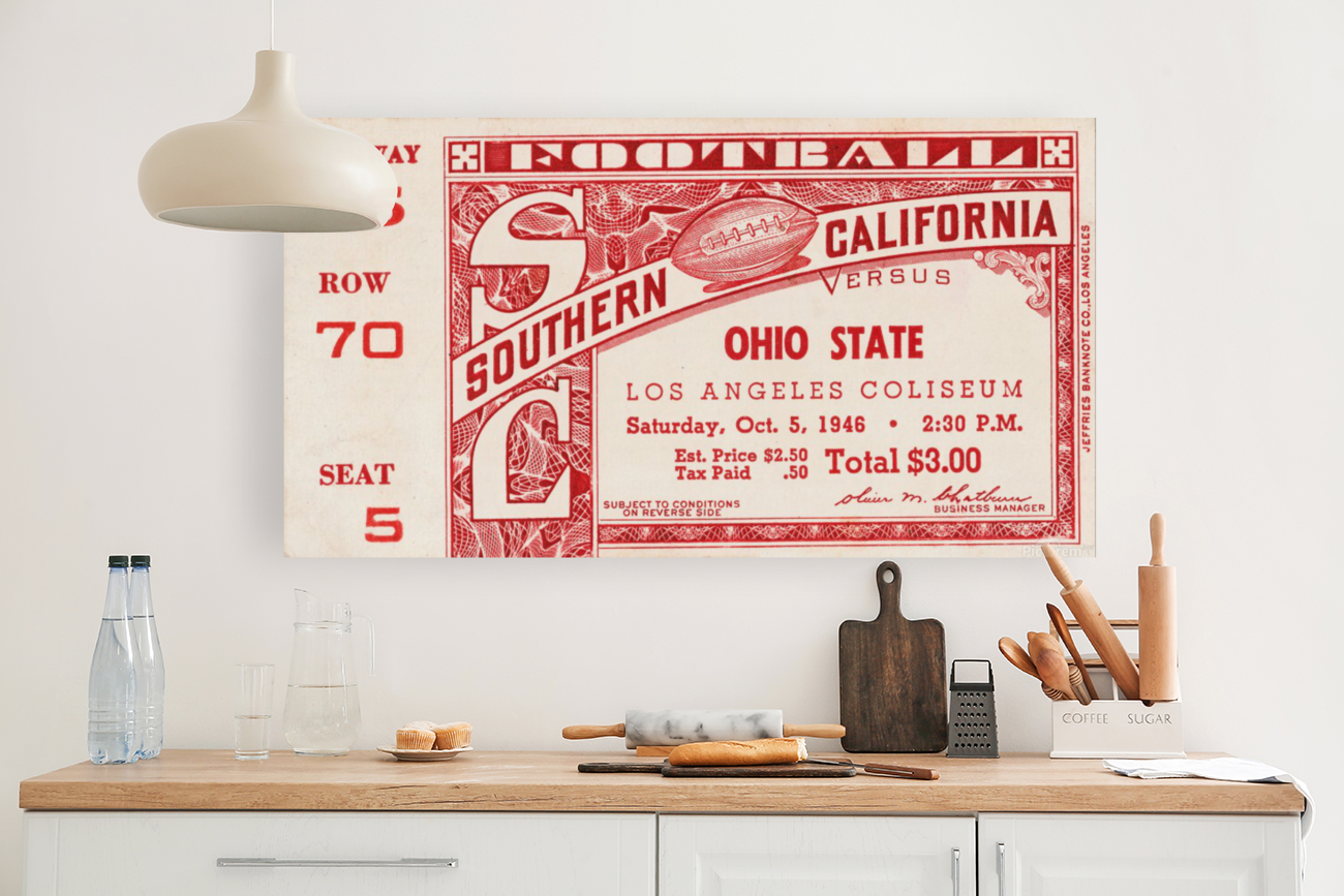 1946 USC Trojans vs. Ohio State Buckeyes Football Ticket Art by Row One ...