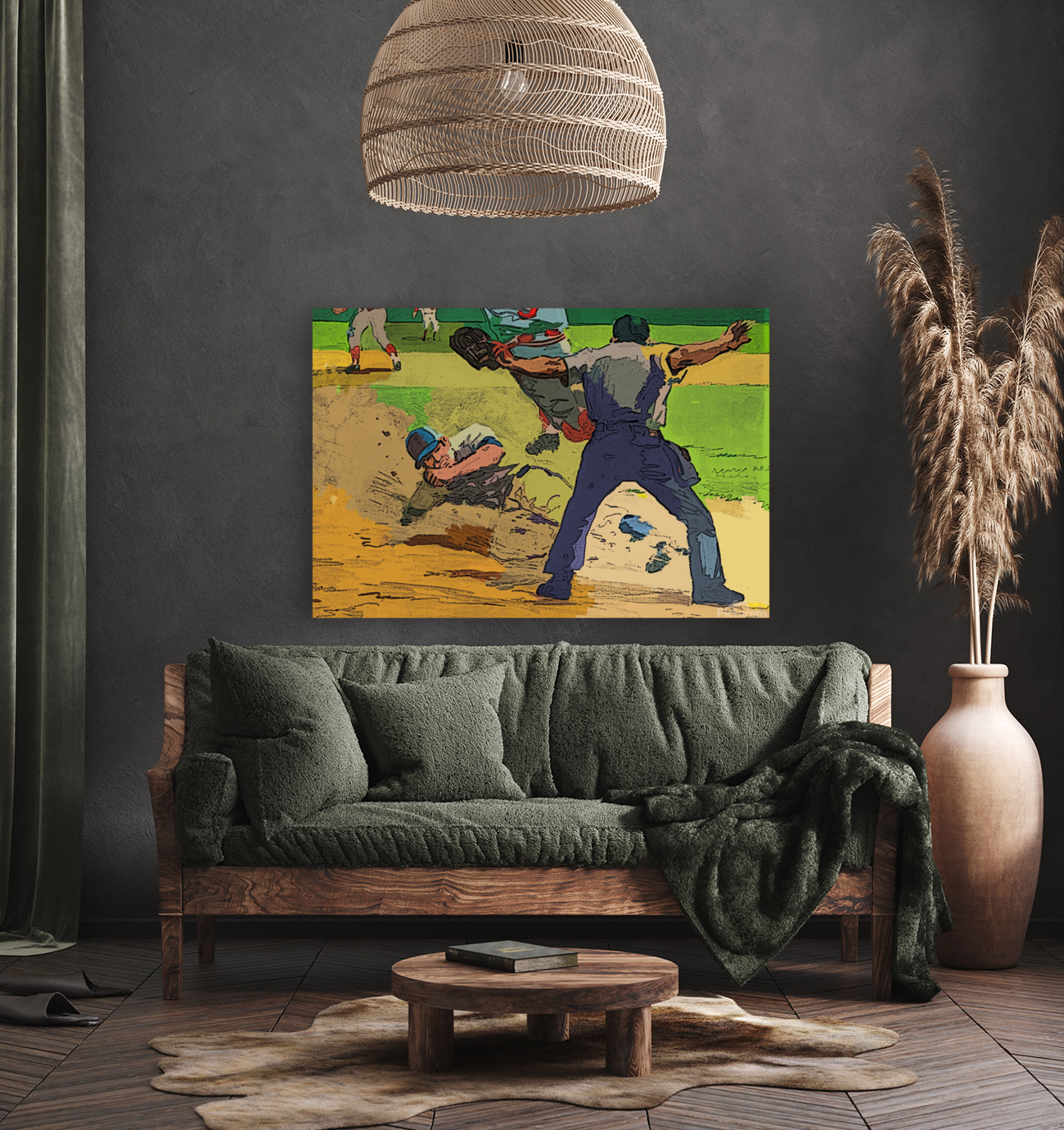 Retro Baseball Slide Art by Row One Brand Wall Art
