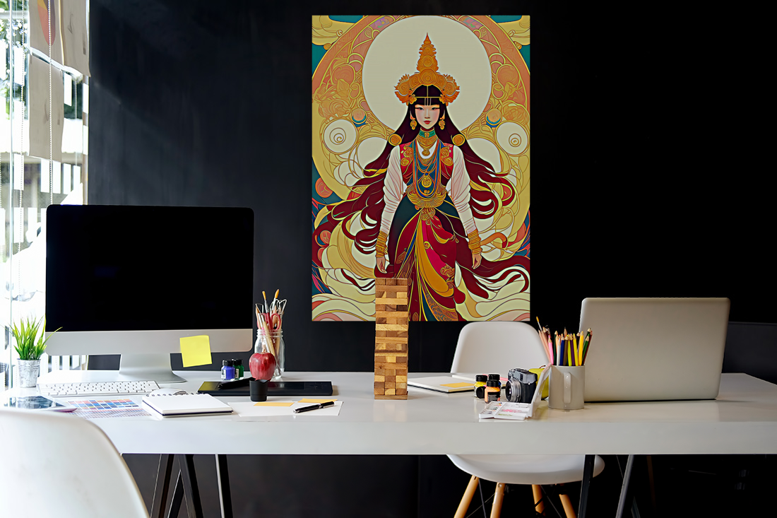Uzume the goddess of joy by Samurai Klimt Wall Art
