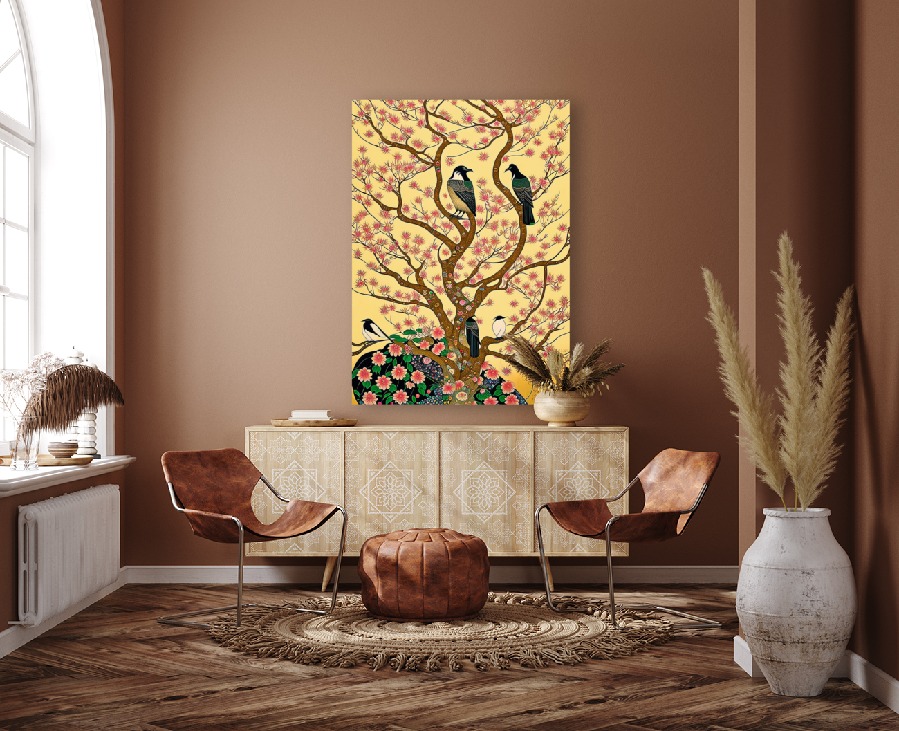 Yatagarasu the Three Legged Crow by Samurai Klimt Wall Art