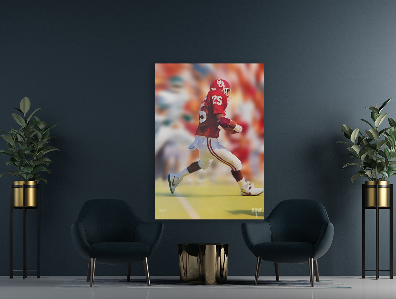 1987 Oklahoma Football Anthony Stafford 3D Art by Row One Brand Wall Art