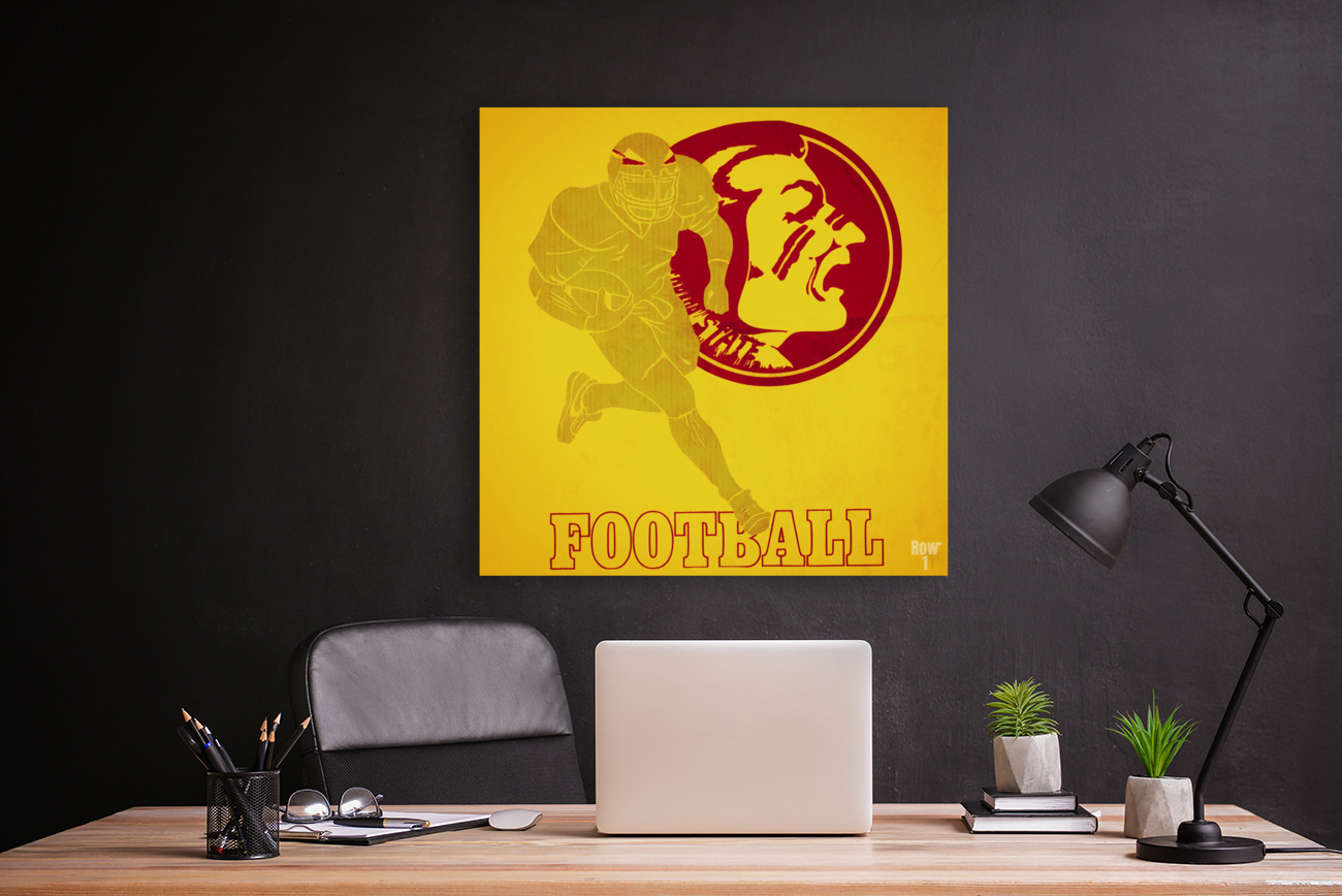1980s Florida State Throwback Football Art by Row One Brand Wall Art