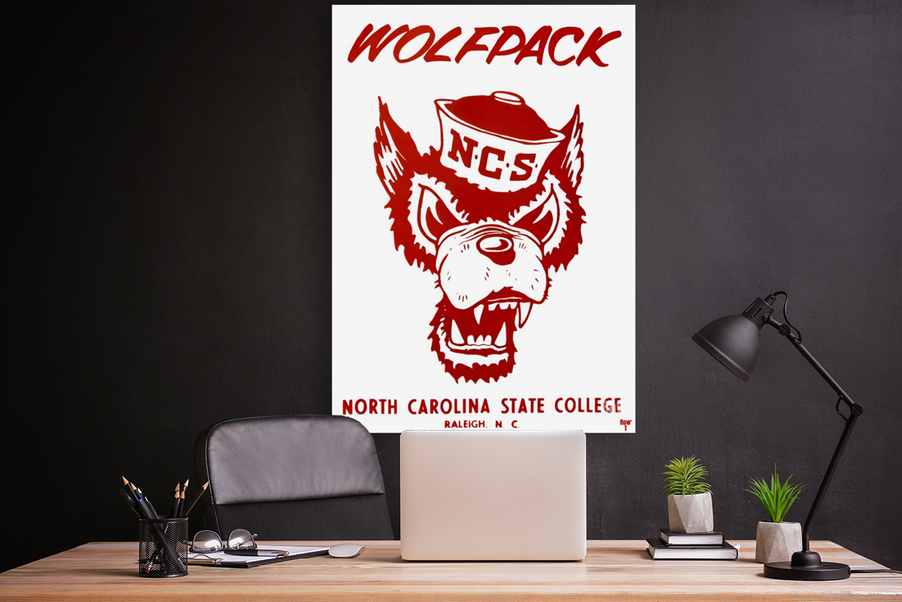 Vintage Sixties NC State Wolfpack Art by Row One Brand Wall Art