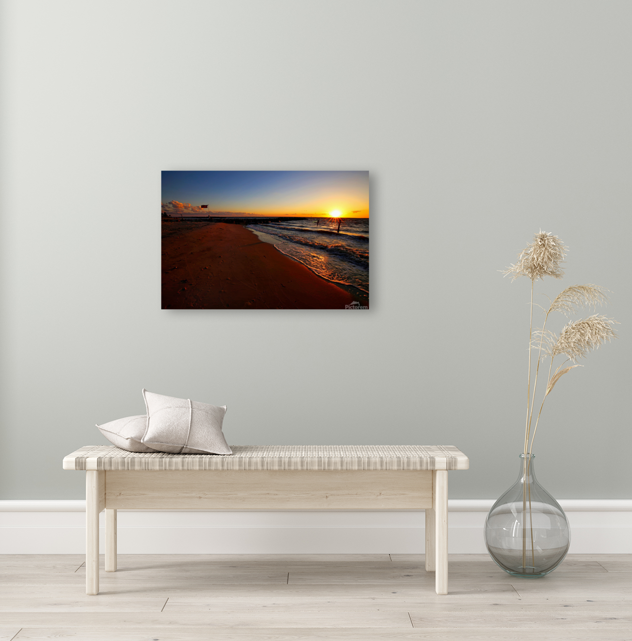 Beach Sunset at the Grand Hotel by Judy Vincent Photography Wall Art