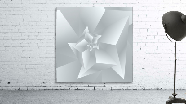 Trendy White Polygen Art by rizu_designs Wall Art