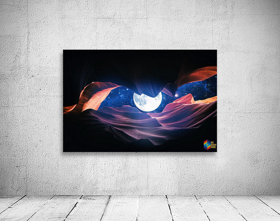Grand Canyon with Space & Full Moon Collage I by ARTenyo art Wall Art