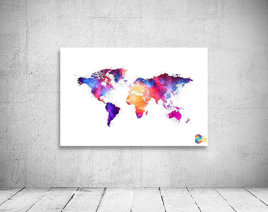 Artistic World Map V by ARTenyo art Wall Art