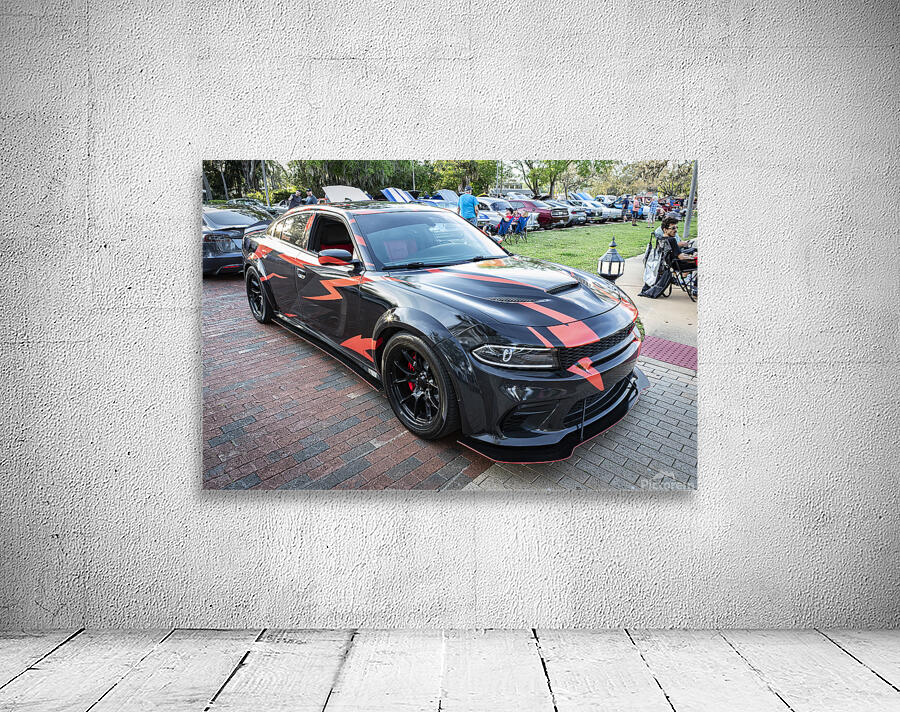 2016 Black Dodge Charger SRT Hellcat X 1 by Rich Franco Wall Art