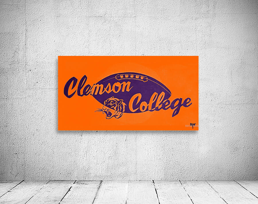 1950s clemson college tigers throwback art by Row One Brand Wall Art