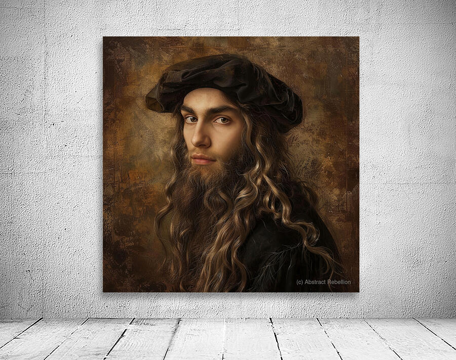 Renaissance Gaze: Leonardo Da Vinci by Abstract Rebellion Wall Art