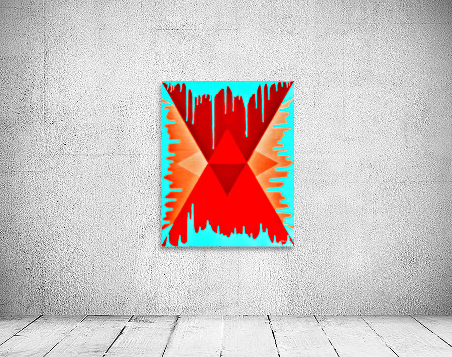 Drip Triangle Radiant Red and Orange by aka KJ Wall Art