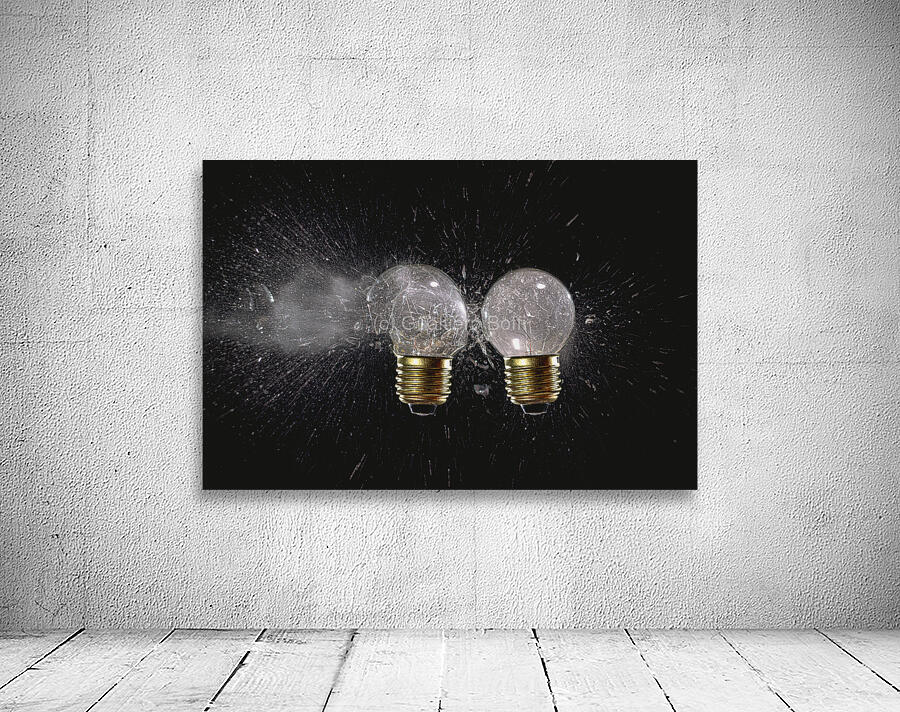 traditional light bulbs with exploded glass by Gualtiero Boffi Wall Art
