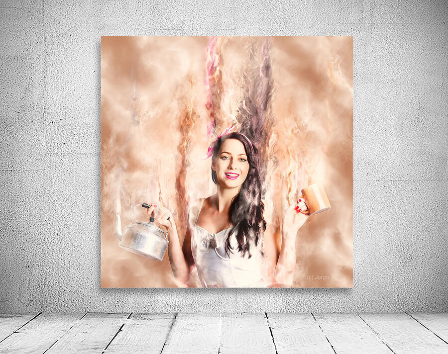 Caffeine high pin up girl by Jorgo Wall Art