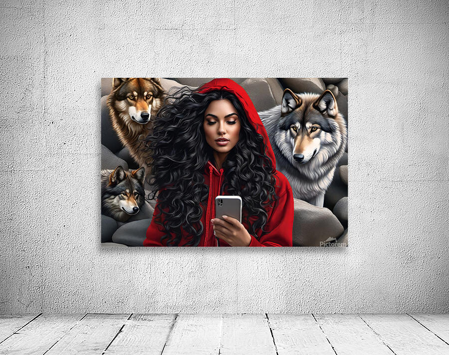 RED RIDING HOOD AND WOLF PORTRAIT IMG 5954 BIG. by NikaLim Wall Art