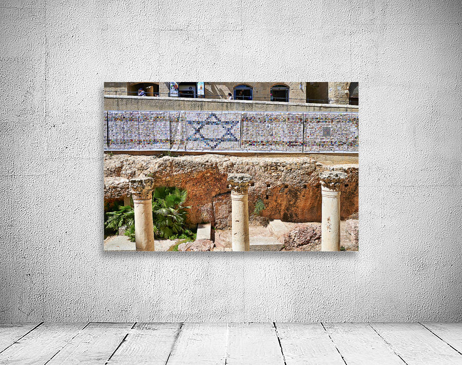 Jerusalem Israel. Roman columns in jewish quarter by Marco Brivio Wall Art