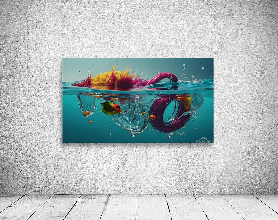 Imaginative drawings in beautiful colors in water by SevenNights Wall Art