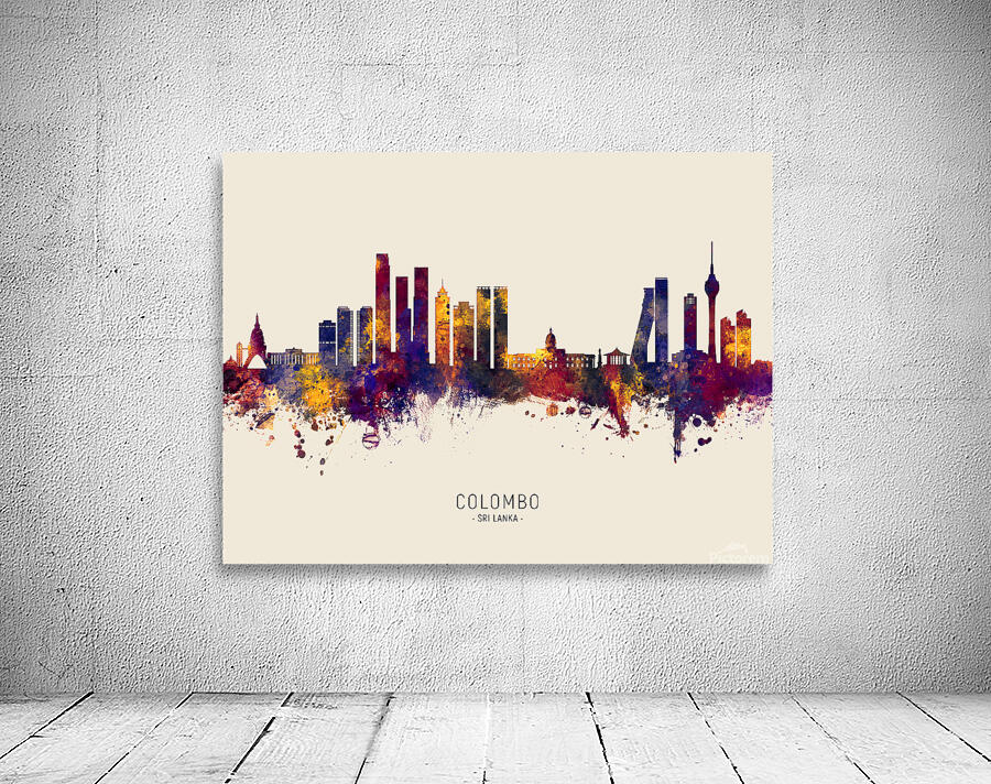 Colombo Sri Lanka Skyline by Michael Tompsett Wall Art