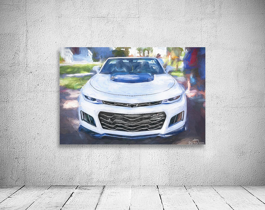 2023 White Chevrolet Camaro ZL1 Convertible X 16 by Rich Franco Wall Art