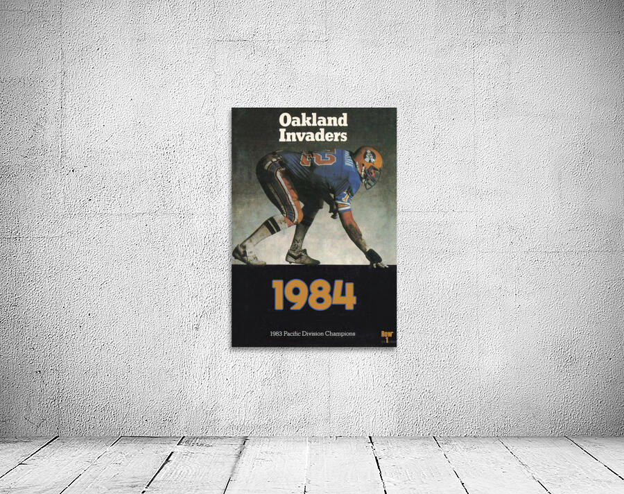 1984 Oakland Invaders Retro Football Art by Row One Brand Wall Art