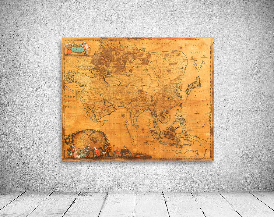Ancient cartography. Authentic old map. Exploration geography by Paolo ...