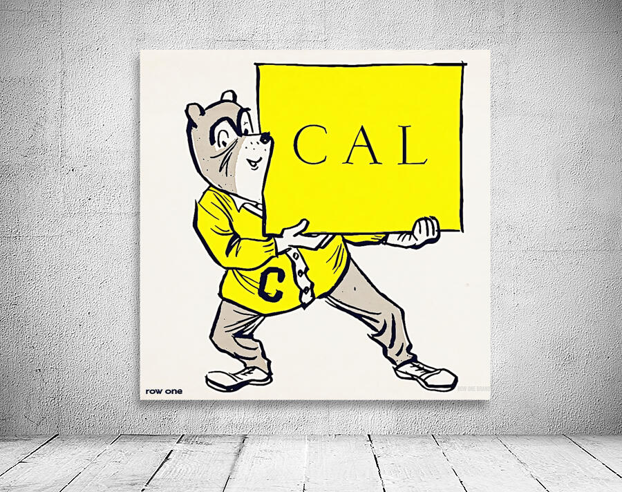 1950s cal bear cartoon art by Row One Brand Wall Art