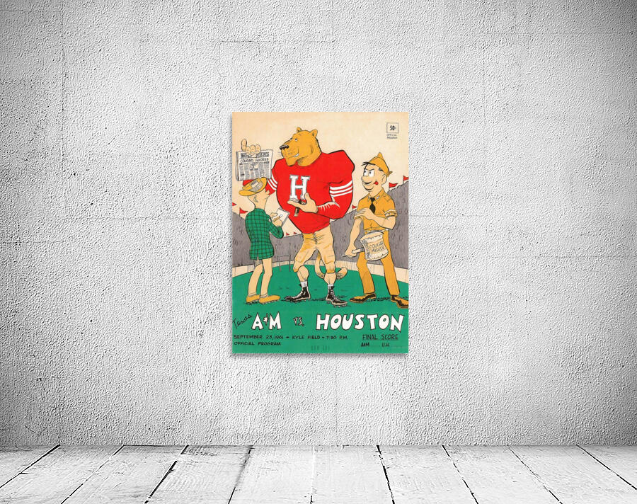 1961 Texas A&M vs. Houston Football Program Cover Art by Row One Brand ...